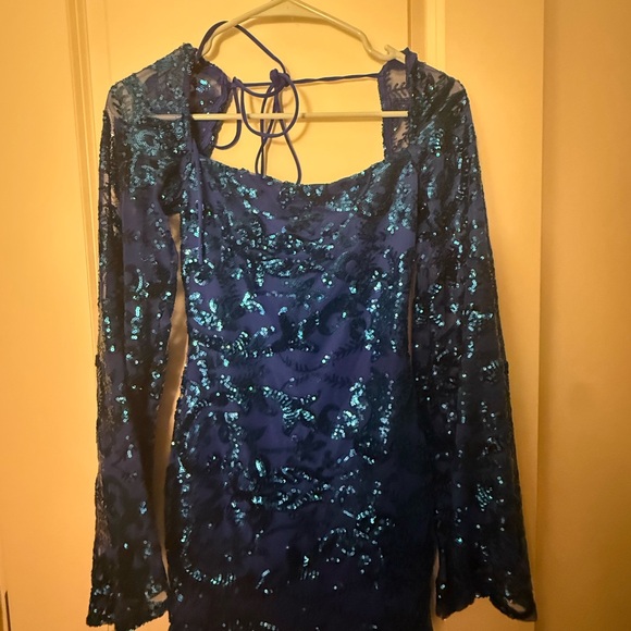 Lucy in the Sky | Dresses | Lucy In The Sky Blue Sequin Mini Dress ...